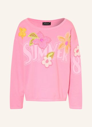 Grace Grace Sweatshirt Mit Pailletten pink