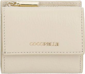 Coccinelle Femme, Accessoires, Beige, Taille: ONE Size Petit portefeuille souple m&eacute;tallis&eacute;