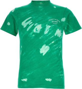 Sporty & Rich Homme, Tops, Vert, Taille: S T-shirt en Coton Décontracté pour Homme