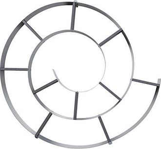 Kare Design Design Wandregal Snail, Silber, CD-Regal, Durchmesser 75cm, Rund, H&auml;ngend, Stauraum, Wohnzimmer, Kinderzimmer, Arbeitszimmer, Stahl