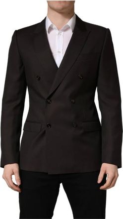 Dolce & Gabbana Homme, Vestes, Noir, Taille: M Veste de costume crois&eacute;e