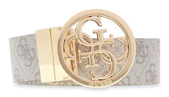 Guess G&uuml;rtel Noelle Nolana Belt W105 Dark Taupe Logo k&uuml;rzbar wendbar