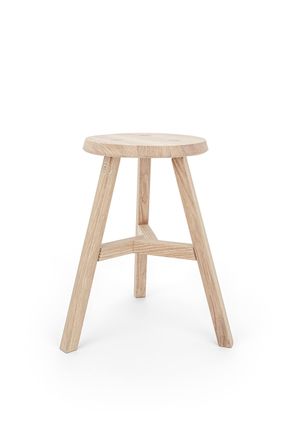 Anton Doll Holzmanufaktur Hocker Lia, Naturprodukt 100%, handgefertigter Sitzhocker aus massiver Eiche - Eichenholz, Hochwertiger Nachttisch, Beistelltisch (Eiche Honigoptik)