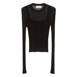 Sportmax Trompe-loeil Viskose-Pullover - - Tops - Damen - Schwarzk - L