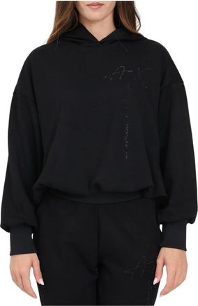 A|X Armani Exchange Femme, Sweatshirts et sweats &agrave; capuche, Noir, Taille: 38 FR Felpa