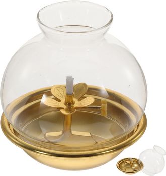 DOITOOL Vintage Butter Oil Lamp Schirm Kerosinlampe für Haus und Tempel Platzsparend Dekorativ für Wohnzimmer Schlafzimmer Esszimmer