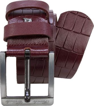 Rock Creek Herren Leder G&uuml;rtel Jeansg&uuml;rtel Herreng&uuml;rtel Lederg&uuml;rtel Echt Leder Rindsleder G&uuml;rtel Metall Dornschlie&szlig;e G-003 Weinrot 125