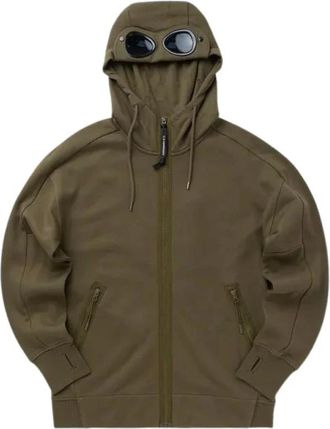 C.P. Company C.p. Company, Homme, Sweatshirts et sweats &agrave; capuche, Vert, Taille: L Diagonal Raised Fleece Goggle SweaT-shirt