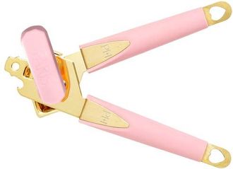 Paris Hilton Dosenöffner mit integriertem Flaschenöffner, leicht drehbarem Griff und Softgrip-Handgriffen für ikonischen Küchenkomfort, Rosa und Gold