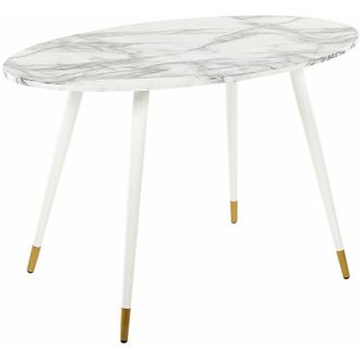 Beliani Esstisch GUTIERE Wei&szlig;er Marmor 120 cm 70 cm