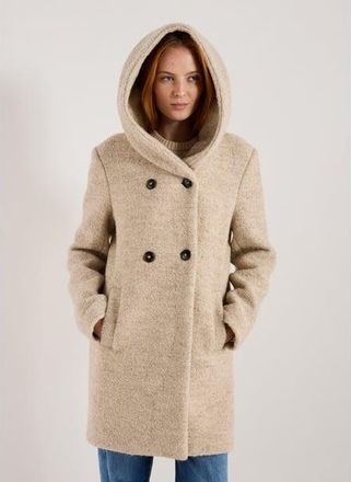 Trench & Coat Manteau &agrave; capuche en laine vierge et alpaga m&eacute;lang&eacute;e