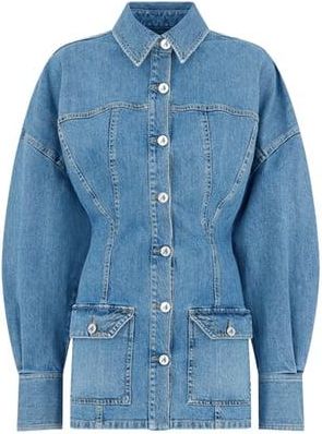 The Attico Robe courte cintr&eacute;e en denim de coton m&eacute;lang&eacute;