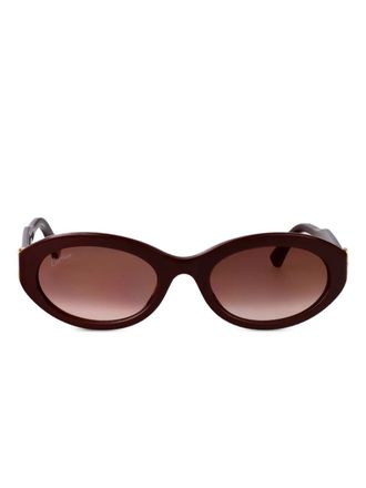 Cartier Sonnenbrille mit ovalem Gestell - Rot