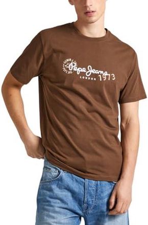 Pepe Jeans London Camille T-shirt Homme, Marron (Dark Mocca Brown), M