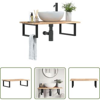 vidaXL vidaXL Akazienholz - Waschbeckenregal Wandmontage Stahl und Akazienholz