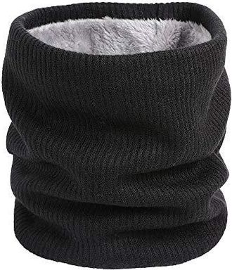 Cabirol Cache-cou Unisexe dhiver avec Polaire Intérieure (Noir)