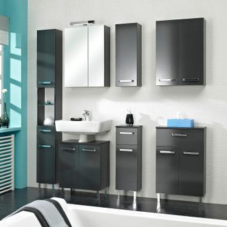 PELIPAL home24 Unterschrank I 50cm Schwarz/Grau