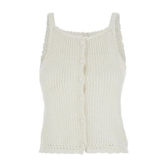 Dunst Geh&auml;keltes Bustier-Strickoberteil - - Tops - Damen - Wei&szlig; - M