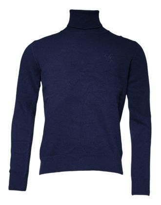 Dolce & Gabbana Mens Virgin Wool & Cashmere Blend Turtleneck Navy