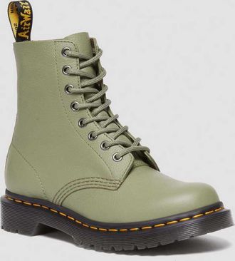 Dr. Martens 1460 Pascal Virginia Leder Schn&uuml;rstiefel in Gr&uuml;n, Gr&ouml;&szlig;e: 37
