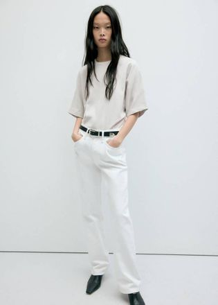 Mango T-shirt oversize d&eacute;tail couture gris - Femme - XS - MANGO