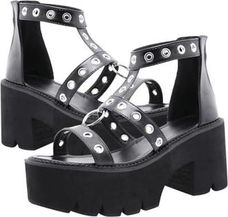 FOMIYES Sandales à Talons Hauts Sandales à Bout Ouvert Avec Semelle Épaisse Pour Femmes