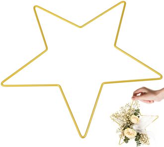 BESPORTBLE Stern Kranz Rahmen Metalldraht Makramee Rahmen Pentagramm Geformte Kranzringe Blumenkranz Handwerk Reifen f&uuml;r Thanksgiving Weihnachten Neujahr Hochzei