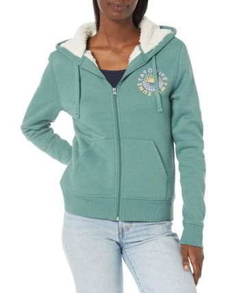 Amazon Essentials Disney | Marvel | Star Wars | Princess Damen Hoodies mit Sherpa-Fleece-Futter und durchgehendem Reißverschluss, Star Wars Tatooine Sun, M