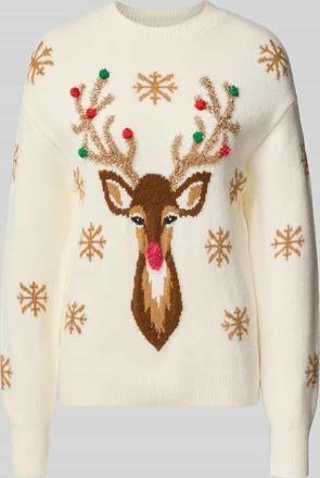 Christian Berg Strickpullover mit Motiv und Rundhalsausschnitt
