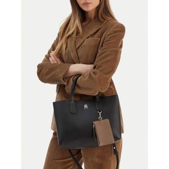 Tommy Hilfiger Handtasche Tommy Hilfiger Th Icon Mini Tote AW0AW18233 Schwarz