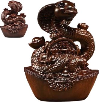 Generic Fr&uuml;hlingsfest Schlangenskulptur, Chinesisches Jahr der Schlange, traditionelle Holzfigur, traditionelle Schlangendekoration f&uuml;r Schlafzimmer, Wohnzimm