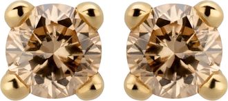 Orolino Ohrstecker 585/- Gelbgold 2 Brill. 0,50 t. braun