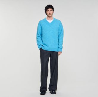 Sandro Langarmpullover mit V-Ausschnitt