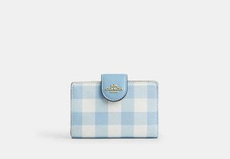 Coach Mittelgrosses Portemonnaie Mit Rundumreissverschluss Und Gingham-Print