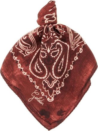Golden Goose Femme, Accessoires, Rouge, Taille: ONE Size Foulard en Soie Imprim&eacute; Paisley
