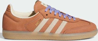 adidas Originals Samba OG Sneaker in Orange und Wei&szlig; mit lila Schn&uuml;rsenkeln-Braun