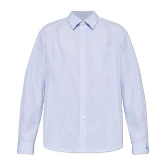 Burberry Regular Fit Baumwoll-Popelinehemd mit Streifen - - Shirts - Herren - Blau - XL
