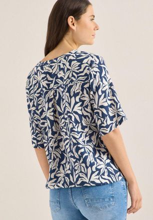 Cecil Druckbluse mit Split Neck und grafischem Muster