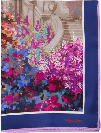 Max Mara Femme, Accessoires, Multicolore, Taille: ONE Size Foulard en Soie Imprim&eacute;e