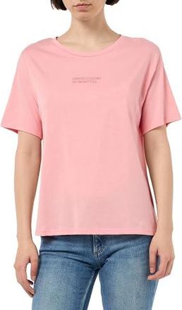 Benetton T- Shirt 30963m04r Haut de Pijama, Rose, Small Femme
