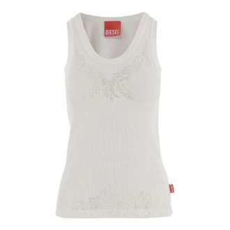 Diesel Tanktop mit transparenten Details - - Tops - Damen - Wei&szlig; - S
