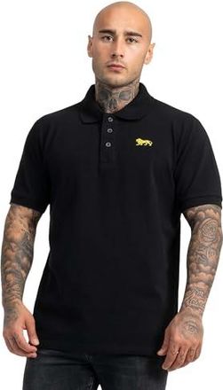 Lonsdale London Whalton Homme Polo Noir L 100% Coton Regular/Coupe Standard