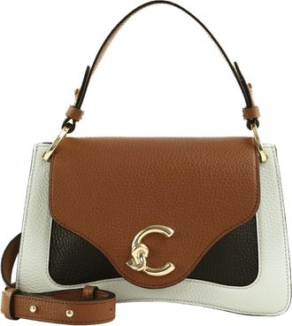 Coccinelle C-Me Tricolor Handbag Grainy Leather Snow/Cognac/Noir