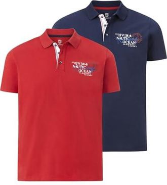 Jan Vanderstorm Homme Lot De 2 Polos Dagfinn Rouge, L - 52/54