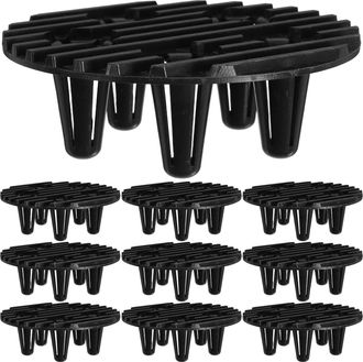 BESPORTBLE Runde Kunststoff Topff&uuml;&szlig;e 12 St&uuml;ck Pflanztopfheber f&uuml;r Drinnen und Drau&szlig;en 10cm mit Drainageeinsatz zur Wurzelf&auml;ule Vermeidung und Verbesserter Luftzi