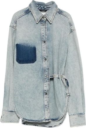 Haikure Femme, Blouses et Chemises, Bleu, Taille: 38 FR Bella Belted Shirt