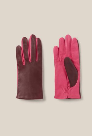 Claudie Pierlot Gants bicolores cuir logo embossé