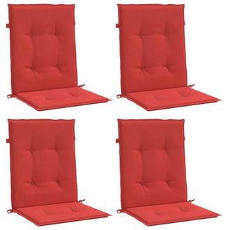 vidaXL Vidaxl - Coussins de chaise de jardin &agrave; dossier bas lot de 4 rouge