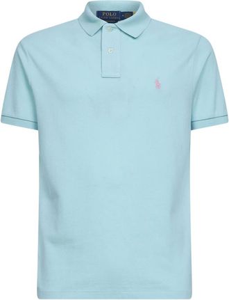 Polo Ralph Lauren Homme, Tops, Bleu, Taille: XL Polo en maille coupe ajust&eacute;e personnalis&eacute;e