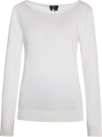 Faina Strickpullover Damen Wollwei&szlig;